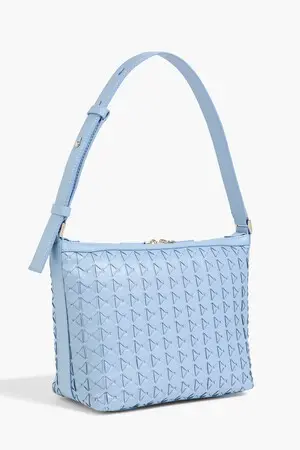 SERAPIAN Ani Mosaico Woven Leather Shoulder Bag - Light Blue