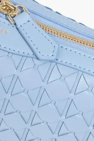 SERAPIAN Ani Mosaico Woven Leather Shoulder Bag - Light Blue
