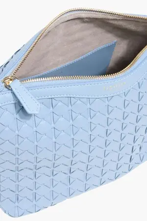 SERAPIAN Ani Mosaico Woven Leather Shoulder Bag - Light Blue