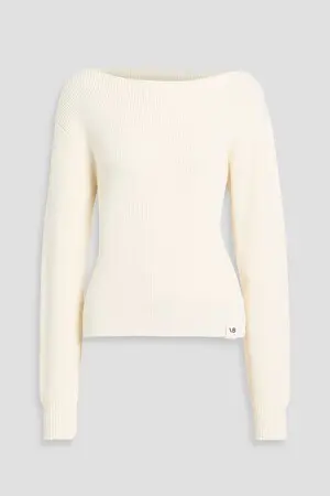 Victoria Beckham Ribbed Cottonblend Sweater - Ivory