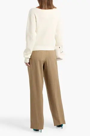 Victoria Beckham Ribbed Cotton-blend Sweater