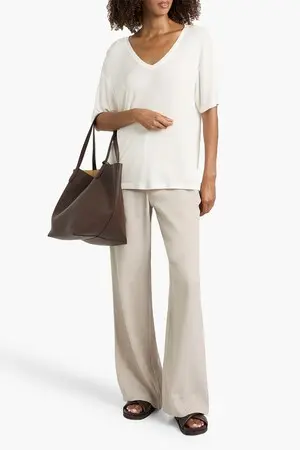 ANINE BING Kline Crepe Straight-leg Pants