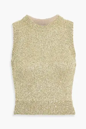 Rabanne Metallic Woolblend Top - Gold