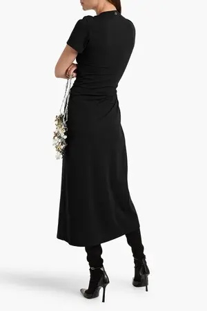 Rabanne Cutout Embellished Cottonblend Jersey Midi Dress