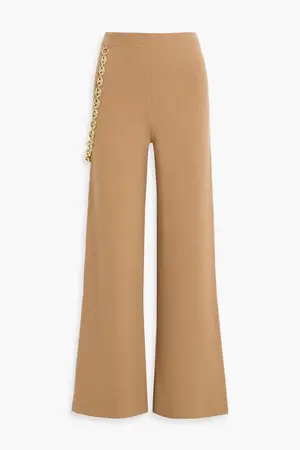 Rabanne Chainembellished Merino Woolblend Wideleg Pants