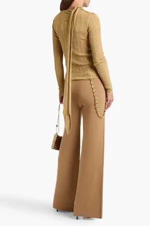 Rabanne Chainembellished Merino Woolblend Wideleg Pants