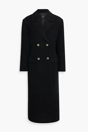 ANINE BING Raleigh Double-breasted Herringbone Wool-blend Twill Coat