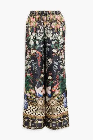 Camilla Printed Satin Wideleg Pants