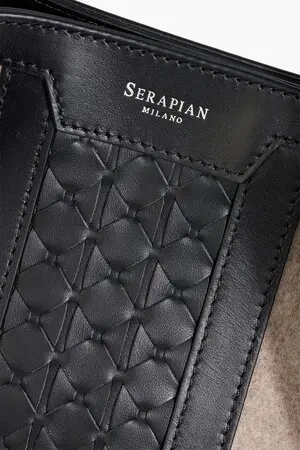 SERAPIAN Leather-trimmed Felt Tote