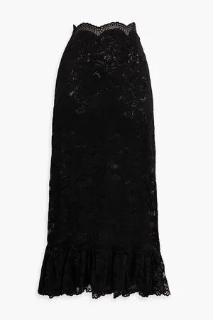 Rabanne Ruffled Lace Midi Skirt
