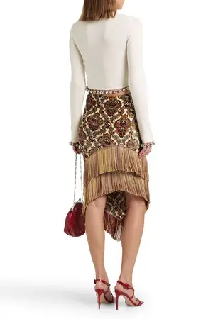 Rabanne Cropped Beadembellished Wool Sweater - Ivory