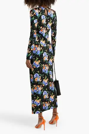Rabanne Floralprint Stretchjersey Maxi Dress