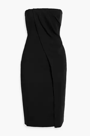 ANINE BING Halle Strapless Crepe Midi Dress