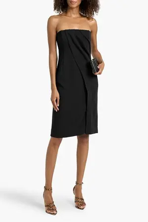ANINE BING Halle Strapless Crepe Midi Dress