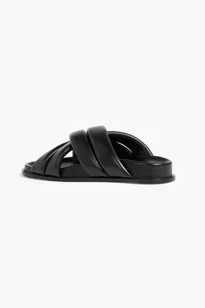 ANINE BING Lizzie Quilted Leather Sandals - Black
