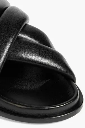 ANINE BING Lizzie Quilted Leather Sandals - Black