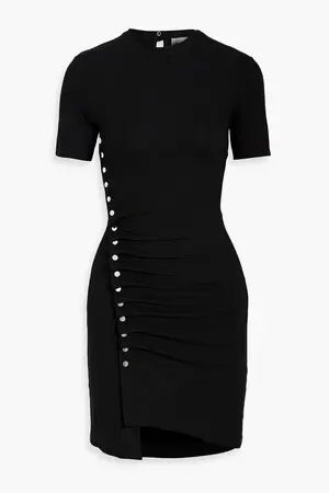 Rabanne Asymmetric Stretchjersey Mini Dress - Black