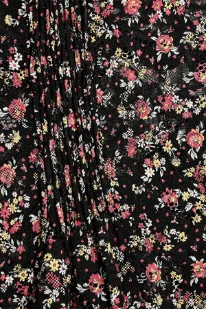 Rabanne Pintucked Floralprint Lace Top