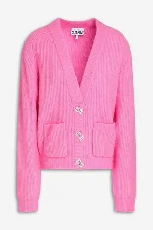 GANNI Ribbedknit Cardigan