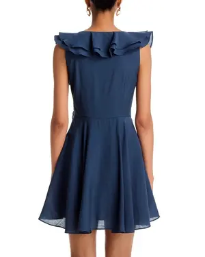 Aqua Flutter Sleeve Ruffle Mini Dress Exclusive