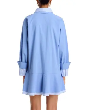 Aqua Double Layer Mini Shirt Dress