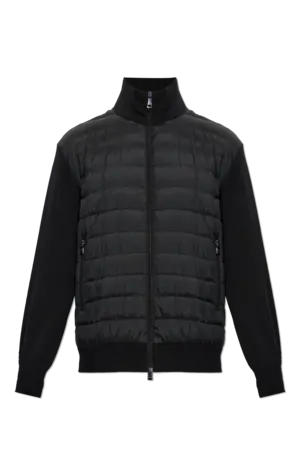 Paul & Shark Cardigan With Quilted Front - Black