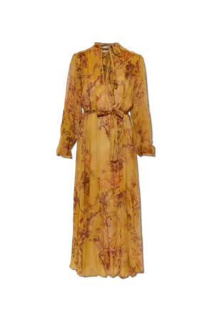 FORTE_FORTE Dress With A Botanical Motif - Yellow