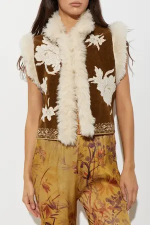FORTE_FORTE Vest With A Botanical Motif