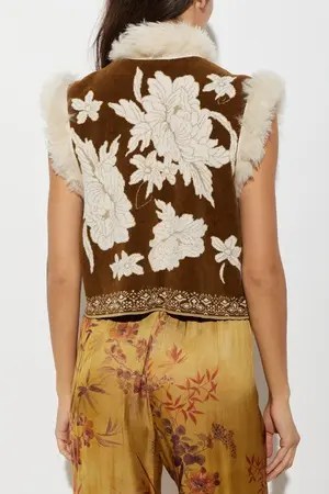 FORTE_FORTE Vest With A Botanical Motif
