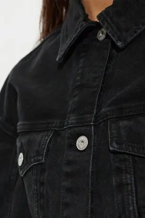 Jacquemus Cotton Denim Oversized Jacket With Belted Waist