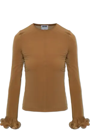 Moschino Top With Decoratively Finished Sleeves - Brown
