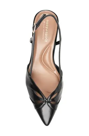 Easy Spirit Kaisley Pointed Toe Slingback Pump With Kitten Heel - Black