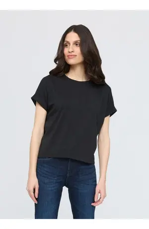 DUER Pure Pima Cotton Dolman Tee - Black