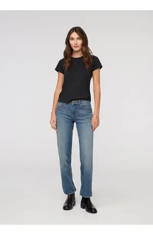 DUER Performance Denim Mid Rise Straight - Blue-ash