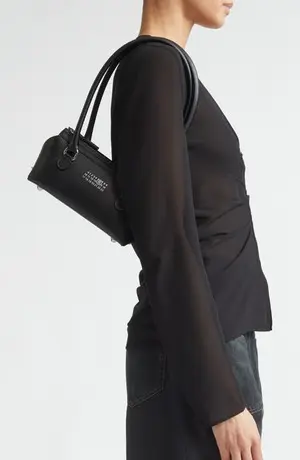 MAISON MARGIELA Mini Bauletto Leather Shoulder Bag - Black