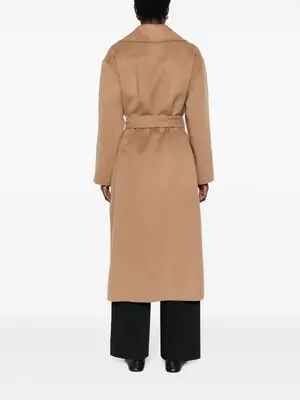Max Mara Wool Long Coat With Belted Cuffs