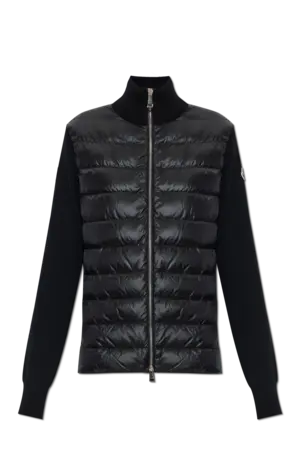 Moncler Cardigan With Down Filling - Black