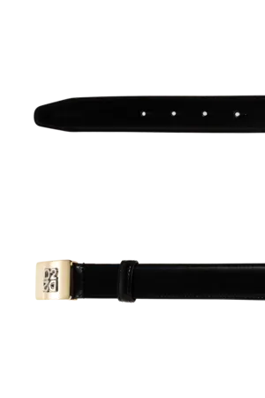 Dsquared2 Leather Belt With Gold Tone Square Buckle