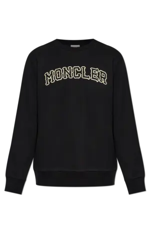 Moncler Sweatshirt With Embroidered Logo - Black