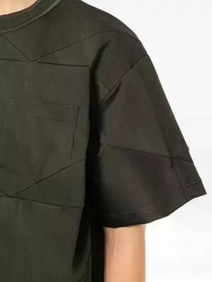 Sacai Cotton Patchwork T-shirt - Green