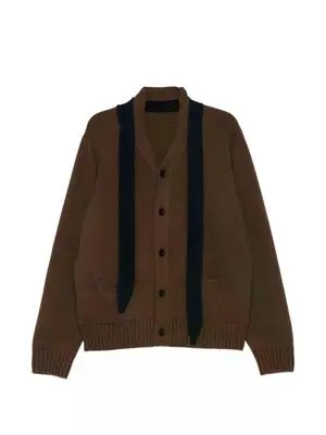 Sacai Wool Knit Cardigan - Brown