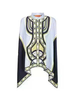 La DoubleJ Foulard Geometric-print Shirt - Blue