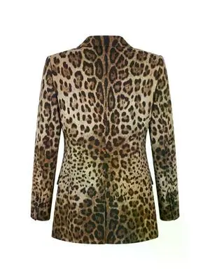 Dolce & Gabbana Leopard-print Double-breasted Blazer - Neutrals