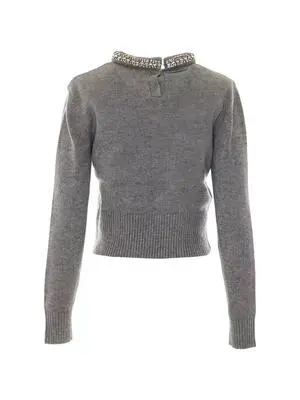 Pinko Berlino Crystal-embellished Sweater - Grey