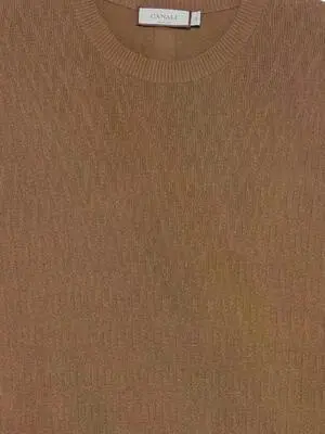 Canali Textured-knit Long-sleeve Sweater - Brown