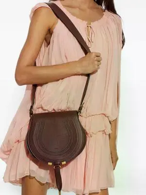 Chloé Marcie Leather Shoulder Bag - Brown