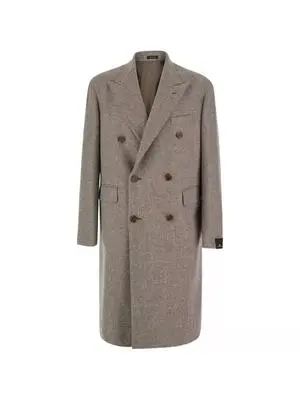 Tagliatore Herringbone-pattern Double-breasted Coat - Neutrals