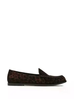 AQUAZZURA Leopard-print Loafers - Brown
