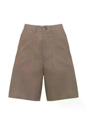 EMME Emmadorini Linen Bermuda Shorts - Brown