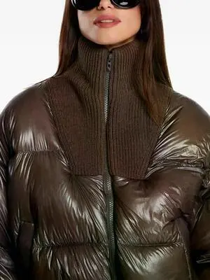 DIESEL® Quilted Jacket With Ribbed Funnel Neck